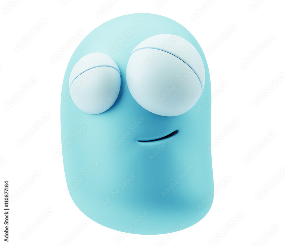 Happy Smiley Emoticon Face. 3d Rendering. Stock Illustration | Adobe Stock