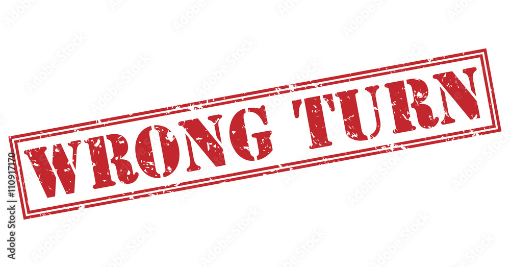 wrong turn red stamp on white background Stock Illustration | Adobe Stock