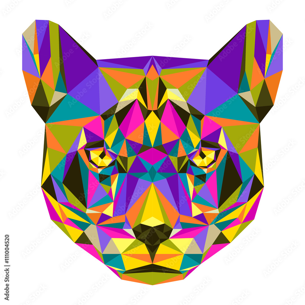 Abstract puma isolated on white Stock Vector | Adobe Stock
