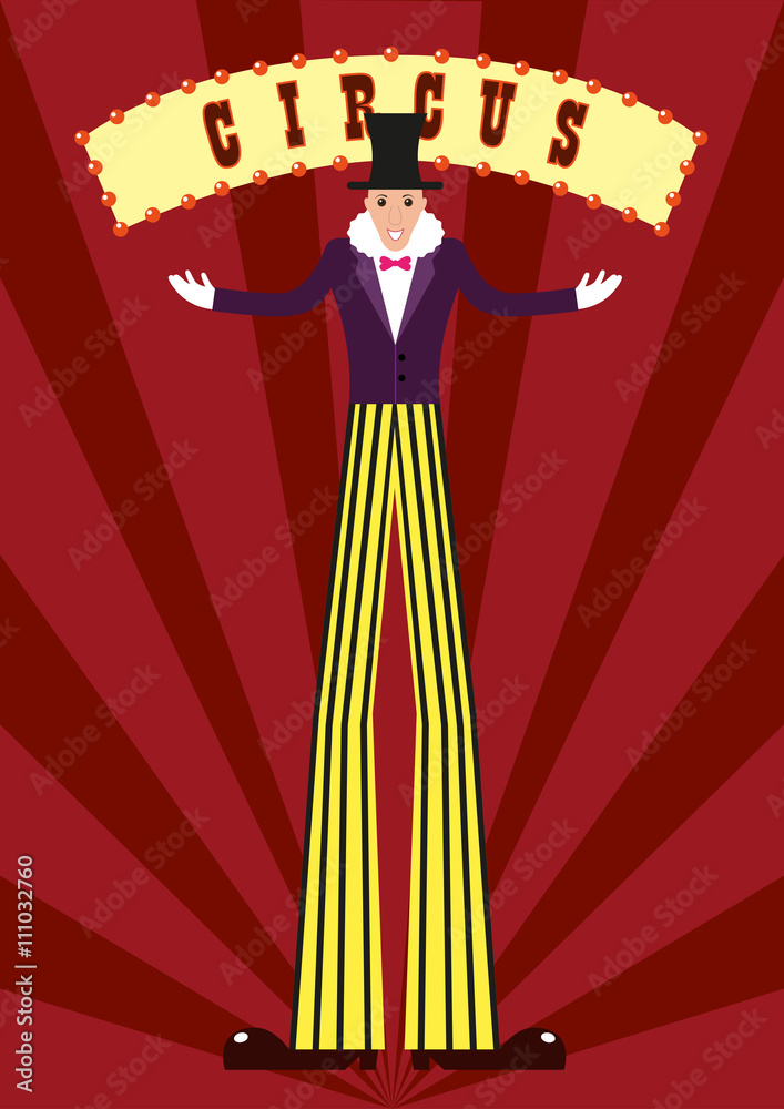 Tall man. Cartoon vector illustration Stock Vector | Adobe Stock