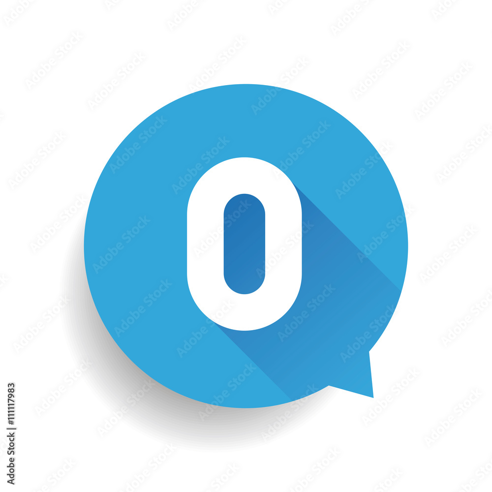 Number zero 0 speech bubble blue Stock Vector | Adobe Stock
