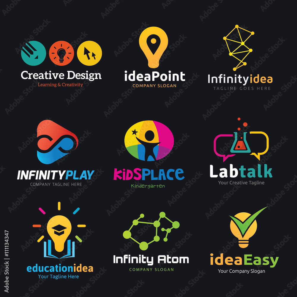 Logo set,logo collection,idea logo,kids logo collection,family logo ...