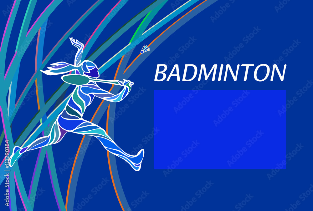Badminton sport invitation poster or flyer background with empty space ...