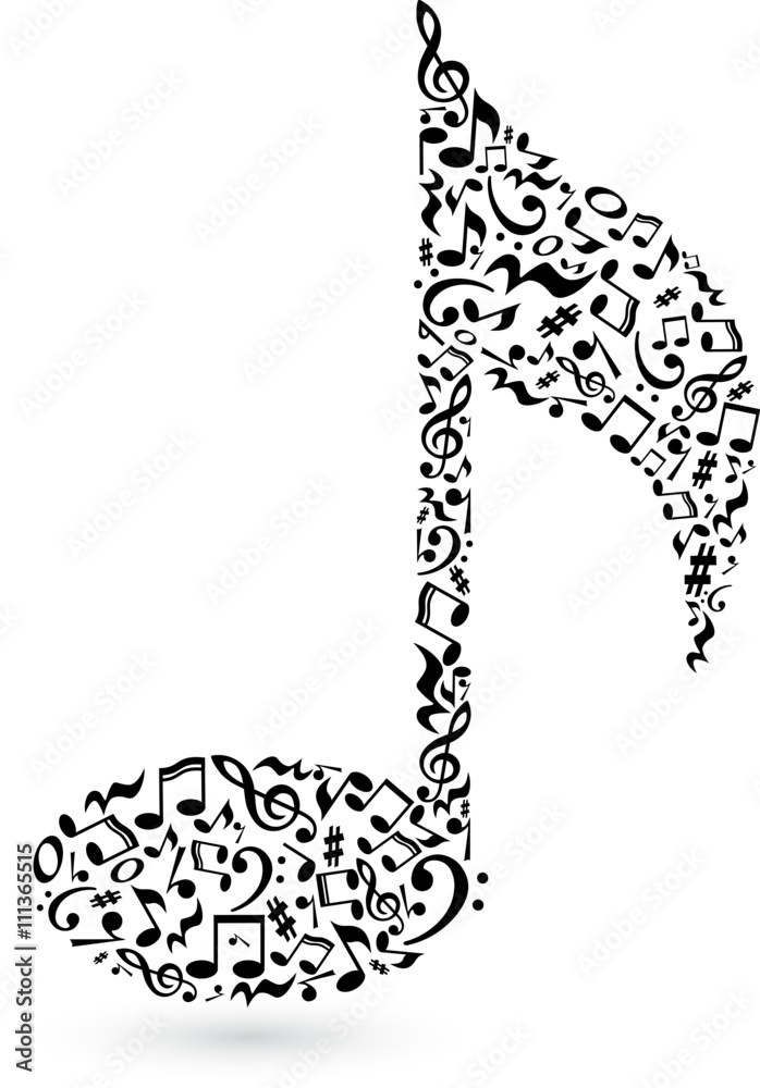 Music note made of music notes Stock Vector | Adobe Stock