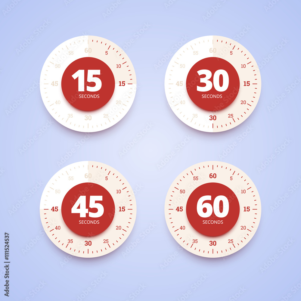 Timer collection in flat, material design style. Stock Vector | Adobe Stock