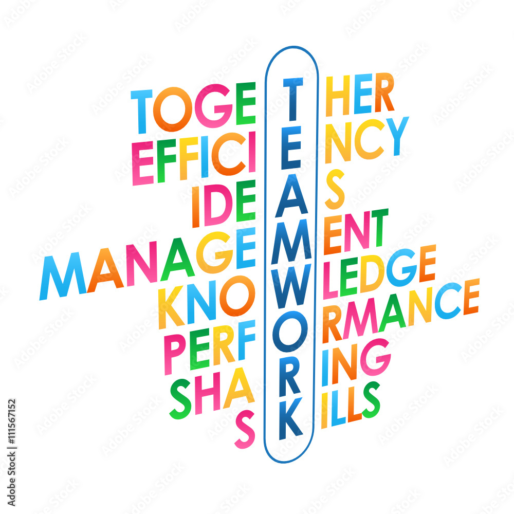 TEAMWORK Vector Crossword Stock Vector | Adobe Stock