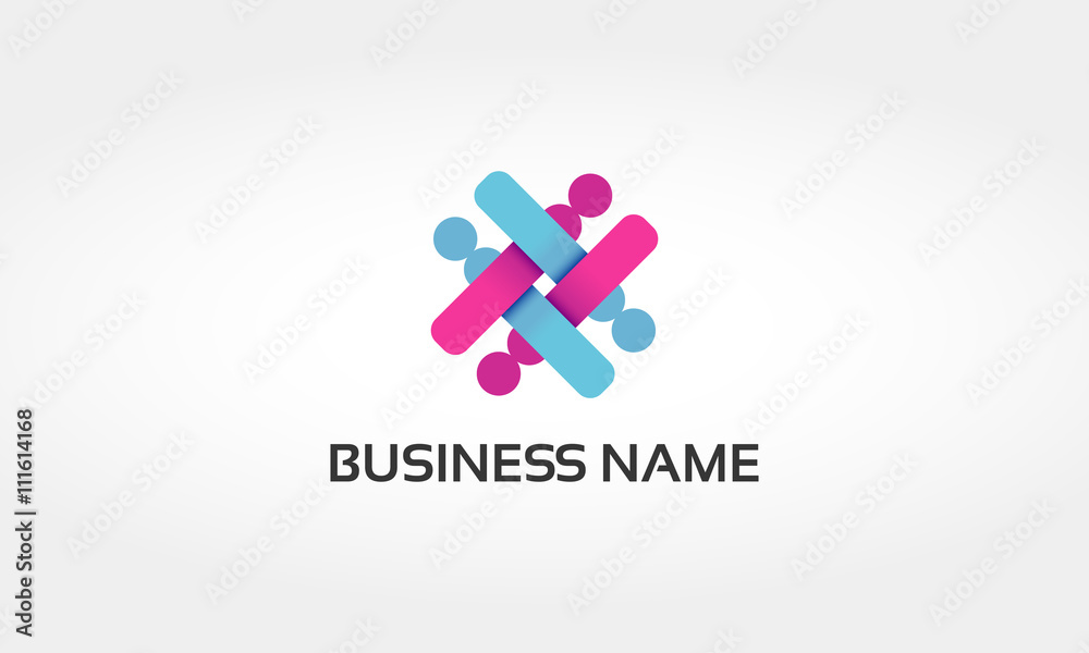 Teamwork Network Woven Logo Stock Vector | Adobe Stock