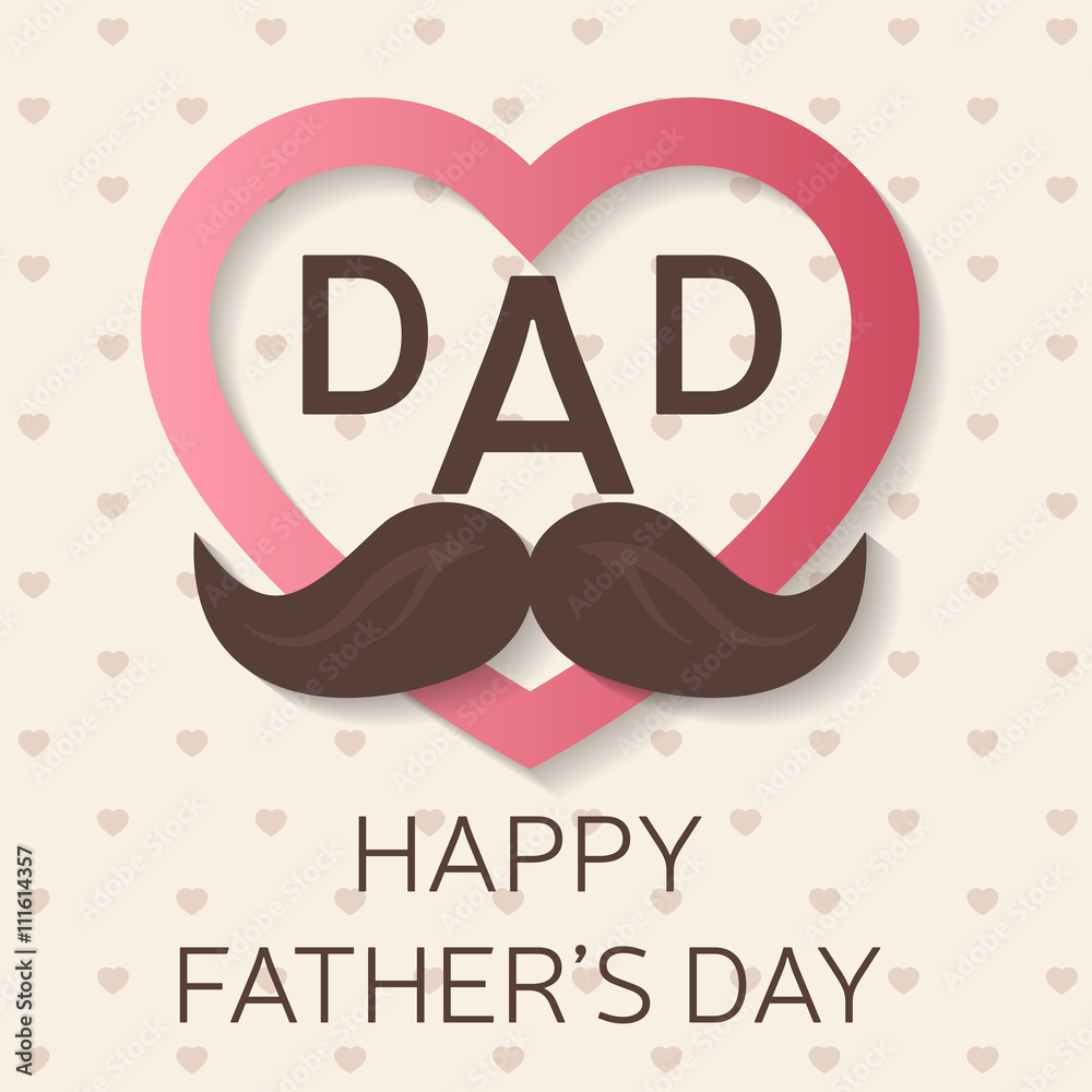 Happy Father's Day greeting card. Happy Father's Day poster. I love you ...