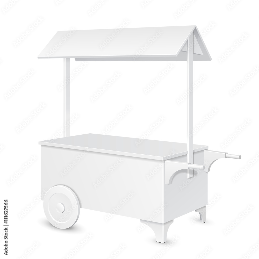 White POS POI Blank Mobile Transportable Retail Stand Stall Bar Display ...