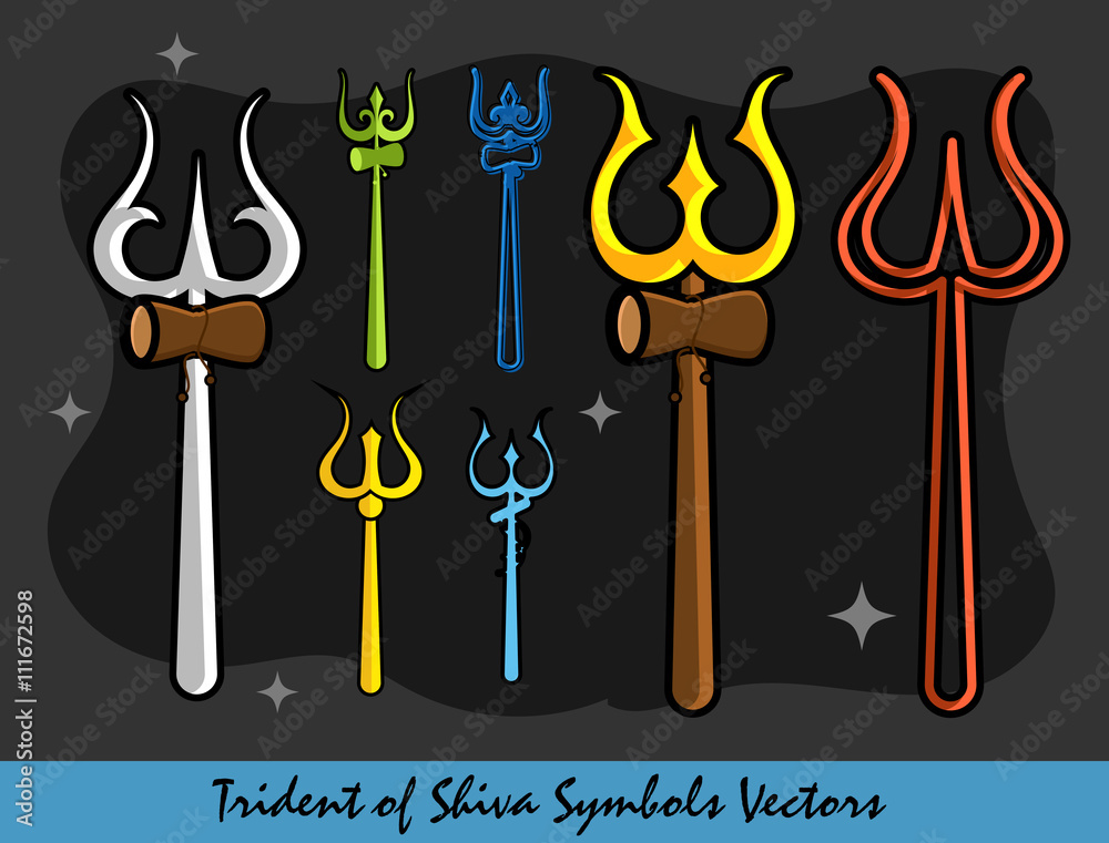 Set of Trident of Shiva Symbols Stock Vector | Adobe Stock