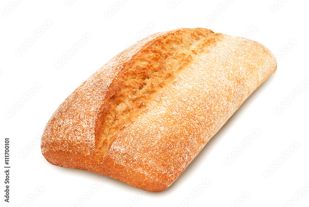Freshly baked loaf of traditional italian bread ciabatta isolated on ...
