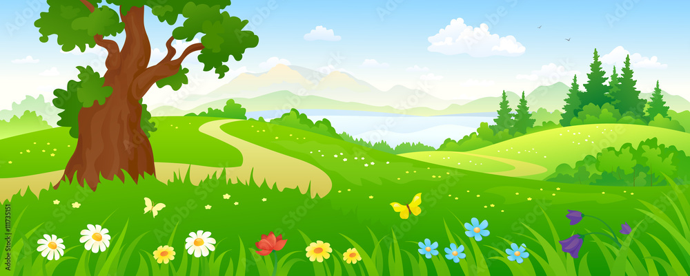 Cartoon forest Stock Vector | Adobe Stock