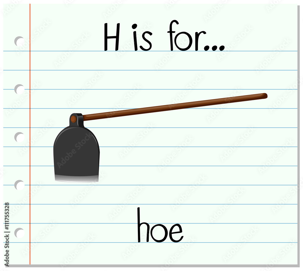 Flashcard letter H is for hoe Stock Vector | Adobe Stock