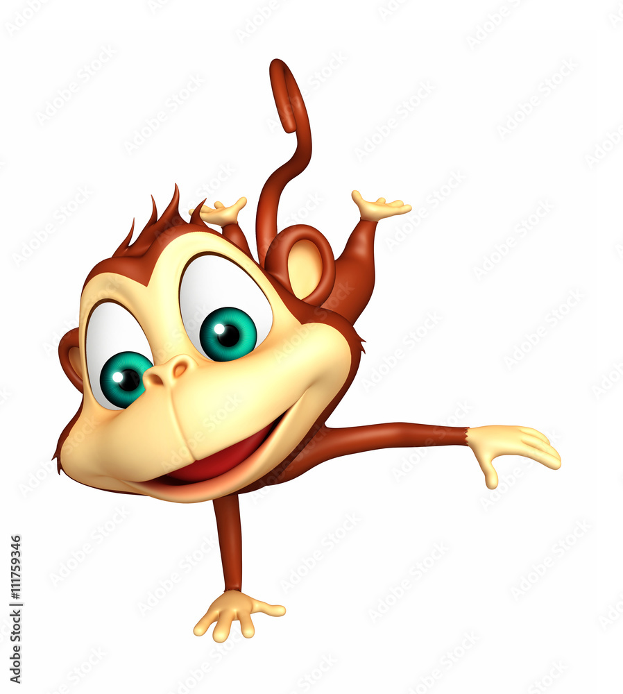 funny Monkey cartoon character Stock Illustration | Adobe Stock