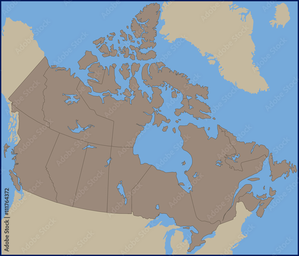 Empty Political Map of Canada Stock Vector | Adobe Stock