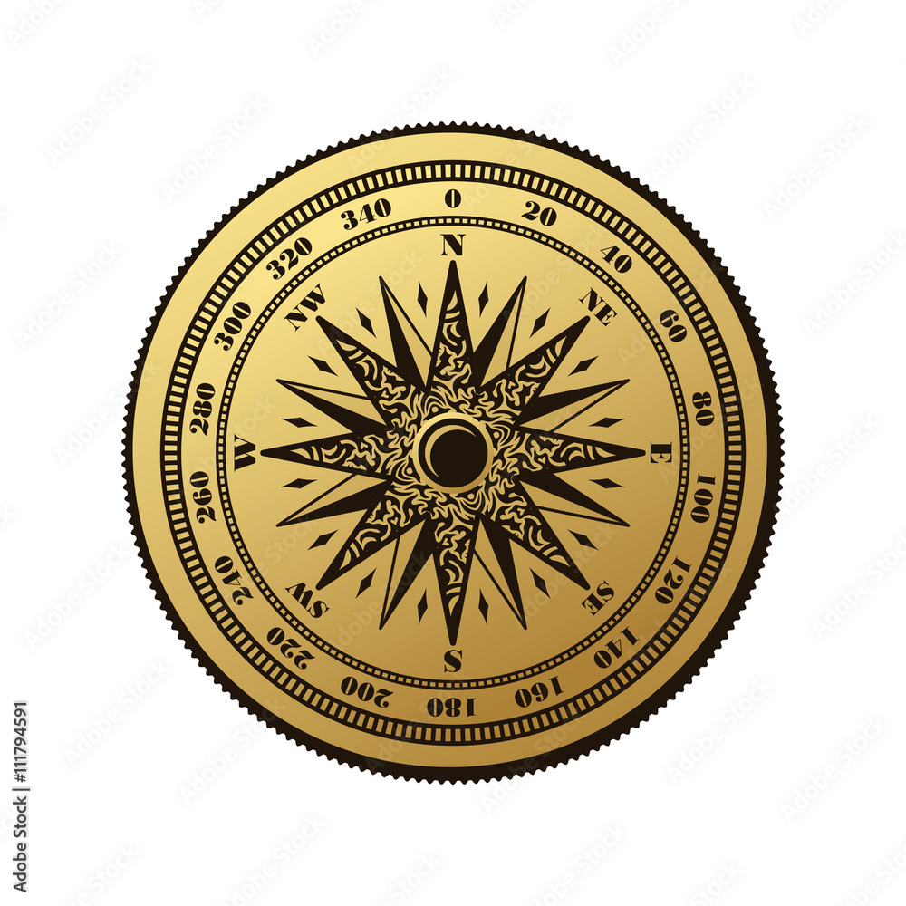 Vintage compass wind rose symbol Stock Vector | Adobe Stock