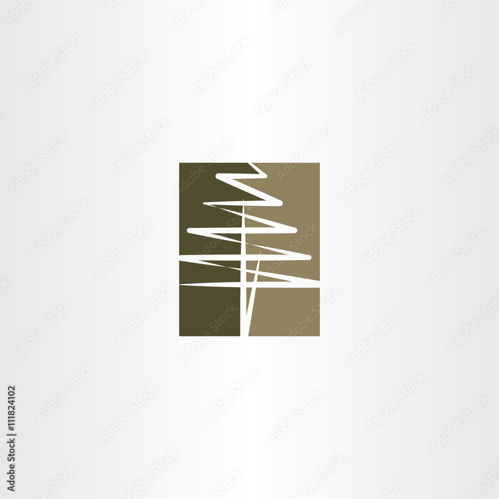 stylized vector tree icon symbol brown sign logo Stock Vector | Adobe Stock