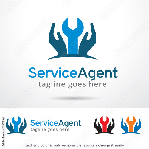 Service Agent Logo Template Design Vector Stock-Vektorgrafik | Adobe Stock