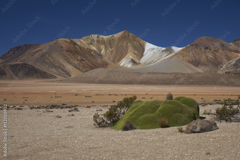 Photo Stock Colourful mountains at Suriplaza on the Altiplano of north ...