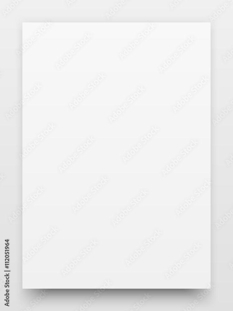 A2 white poster realistic template, mock-up with realistic shadow and ...