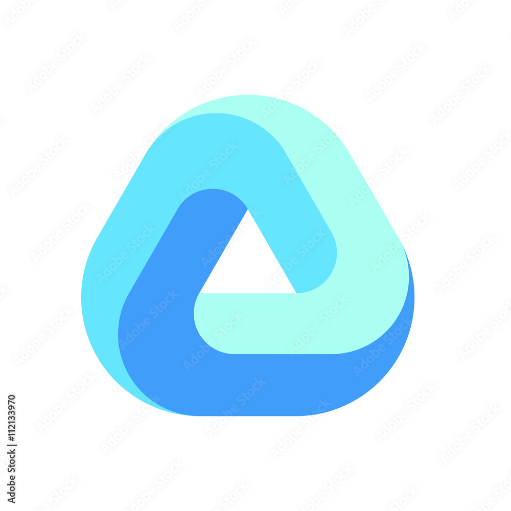 Penrose triangle icon. Impossible triangle shape. Optical Illusion ...