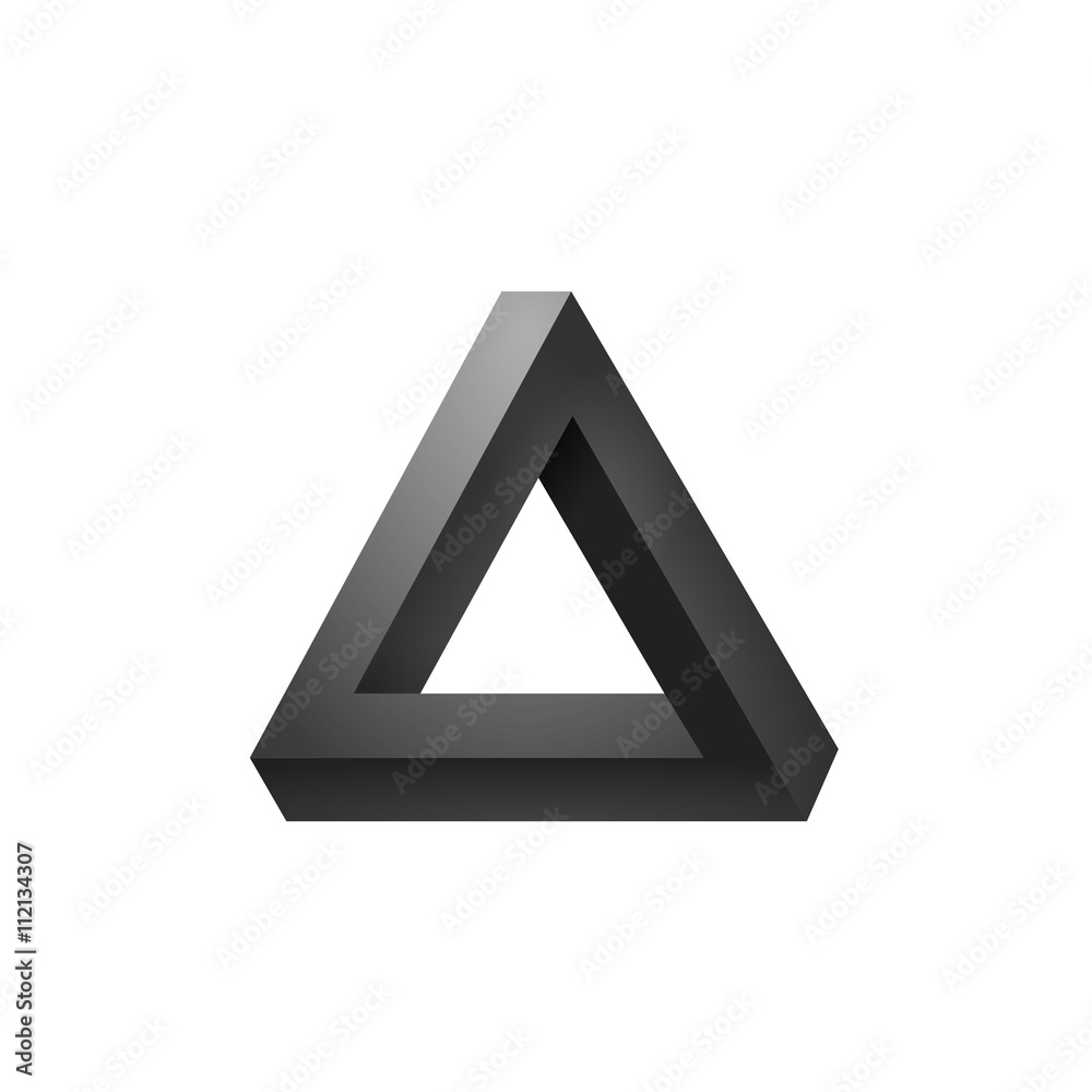 Penrose triangle icon. Impossible triangle shape. Optical Illusion ...