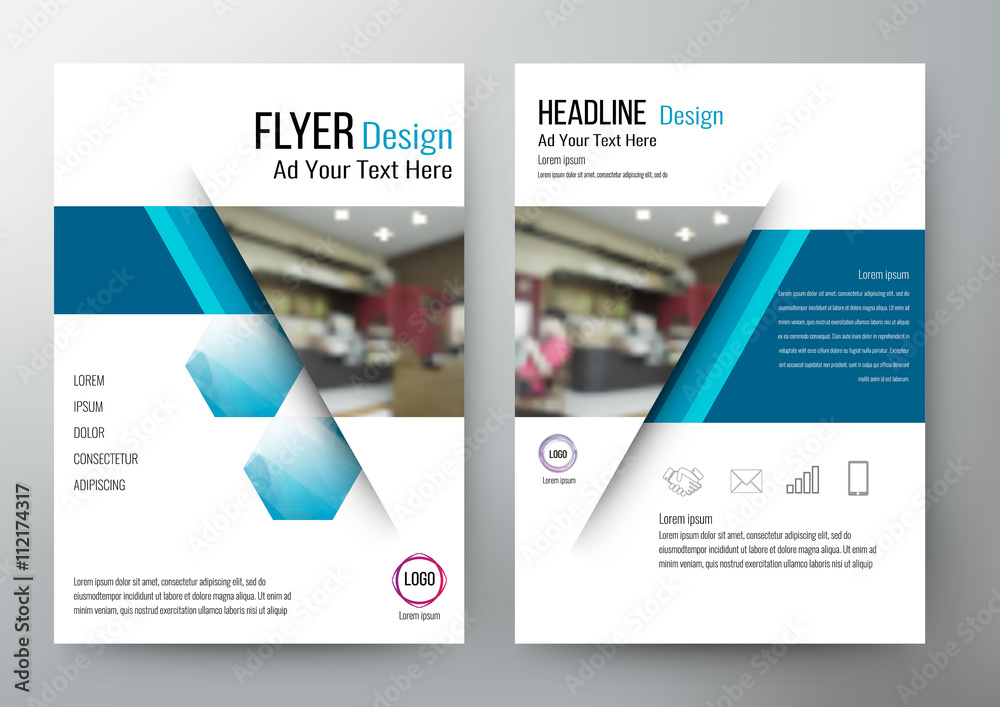Flyer design Layout Template Vector Brochure. For annual report Stock ...