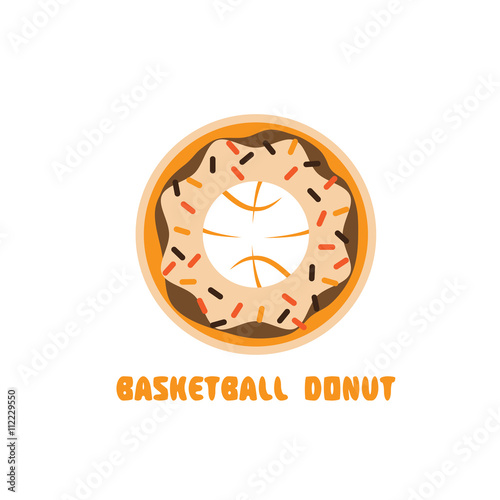 basketball donut negative space concept vector illustration Stock ...
