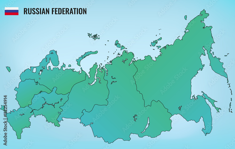 Russian Federation map with selectable territories. Vector 素材庫向量圖 ...