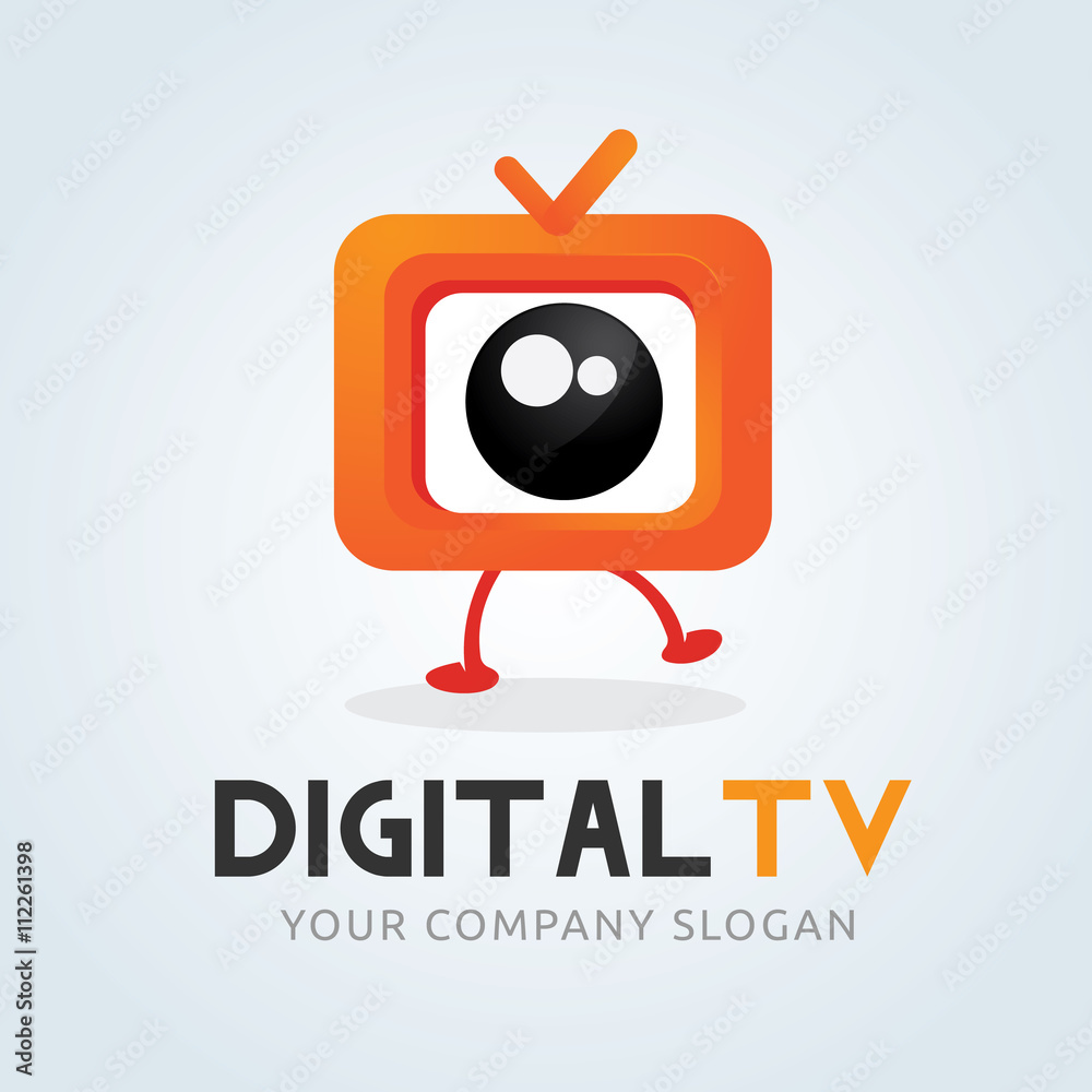 Digital TV logo. Television logo. Channel logo. cute cartoon logo ...