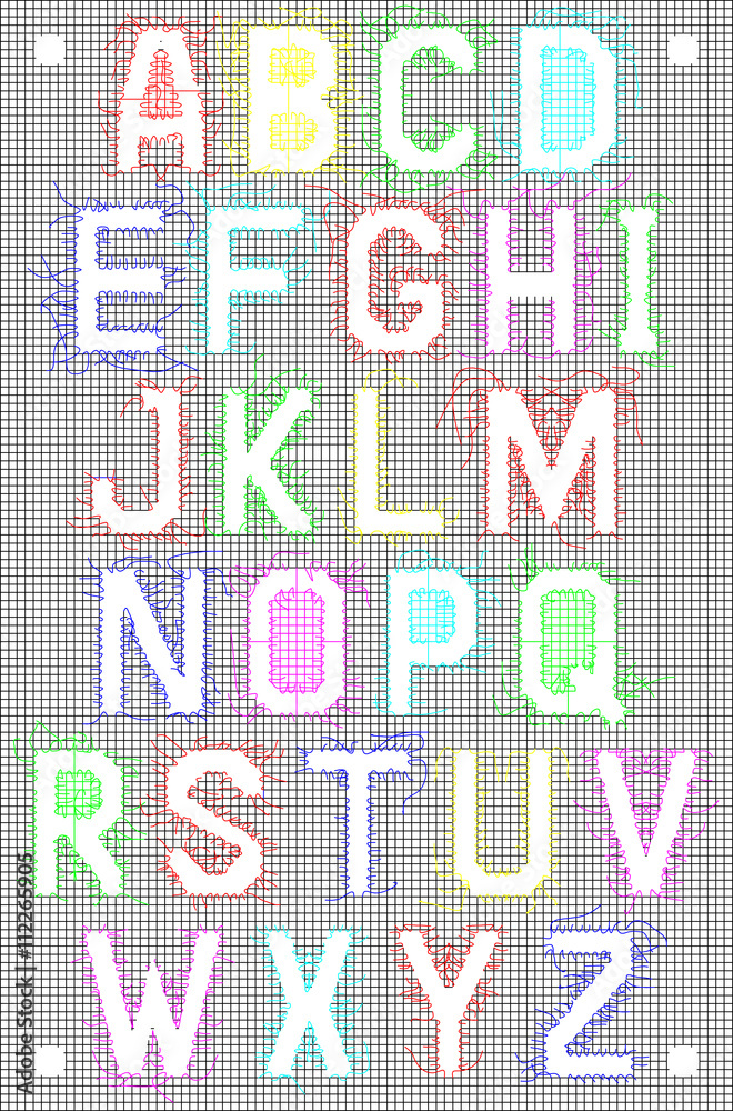 Vector Black Mesh With Alphabet Set Pattern . for Background. Fabric ...