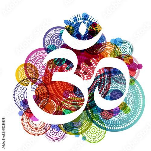 Aum symbol on a colorful background, eps10 vector - Buy this stock ...