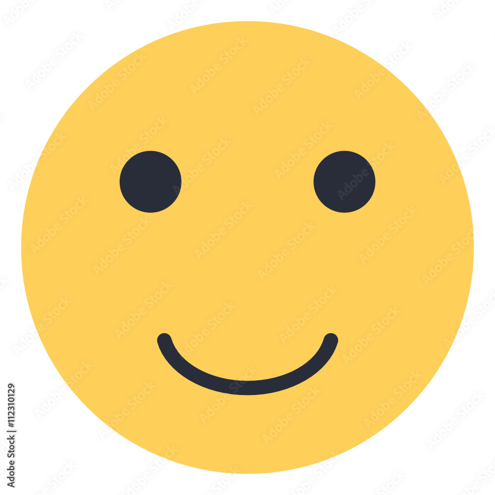 Slightly smiling face - Flat Emoticon design | Emojilicious Stock ...