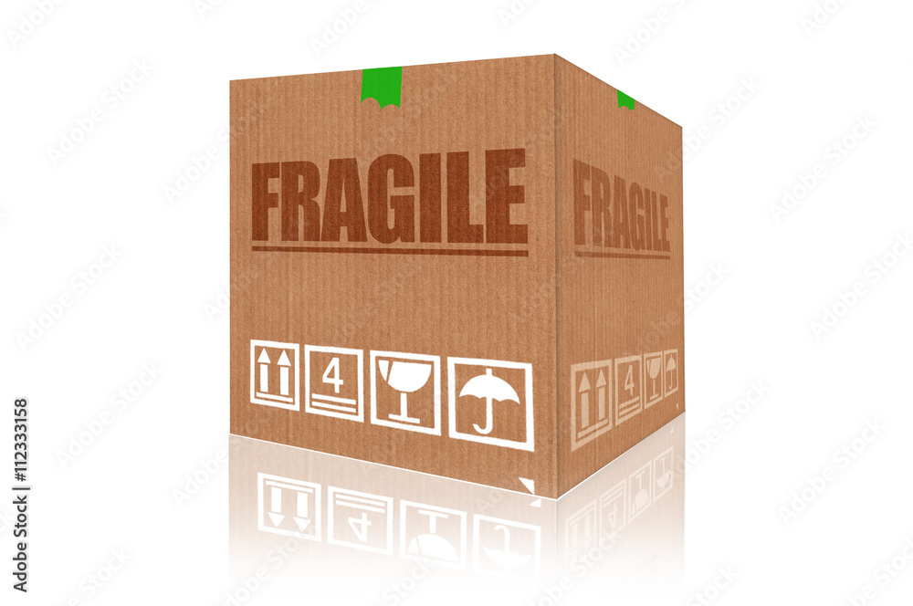 Fragile cardboard box isolated on white background Stock Photo | Adobe ...