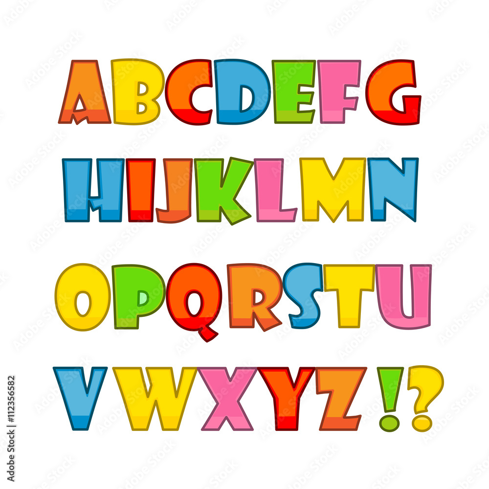 Colorful English alphabet. Stock Vector | Adobe Stock