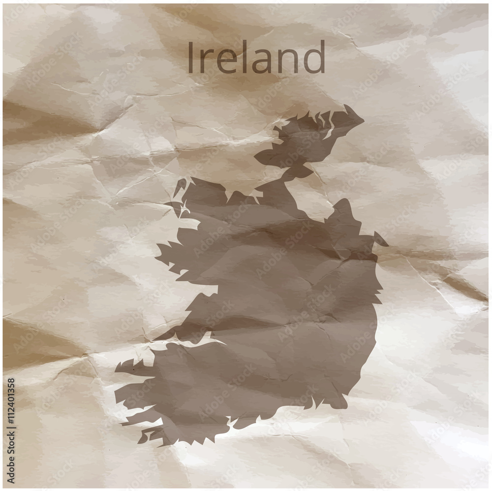 Map of the Ireland on papyrus. Vector illustration. Stock Vector ...