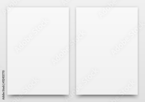 A2 white posters realistic template, mock-up with margins, realistic ...