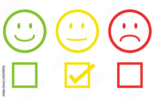 Befriedigend Bewertet Smily (Mitte) – Stock-Vektorgrafik | Adobe Stock