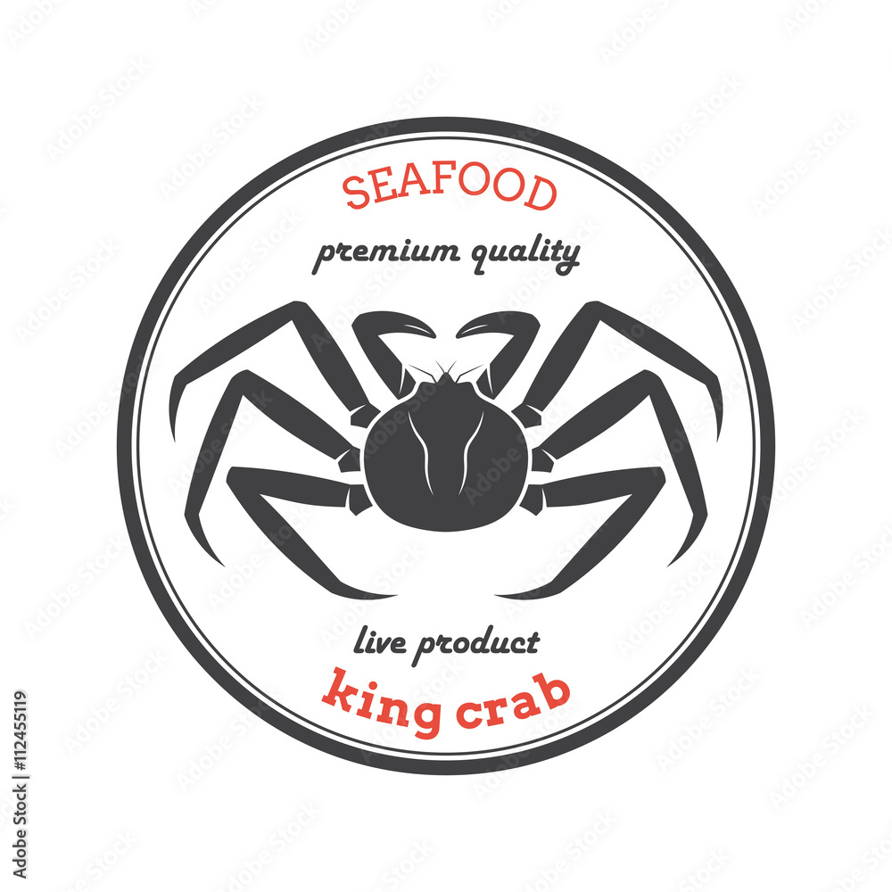 Vector king crab silhouette. Crab logo. Crab label. Template for ...