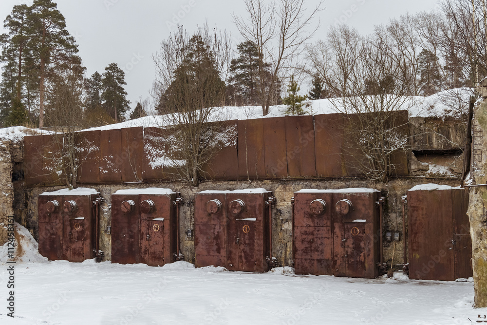 Fotografie Nuclear bunker. Nuclear bomb shelter. Old abandoned Soviet ...