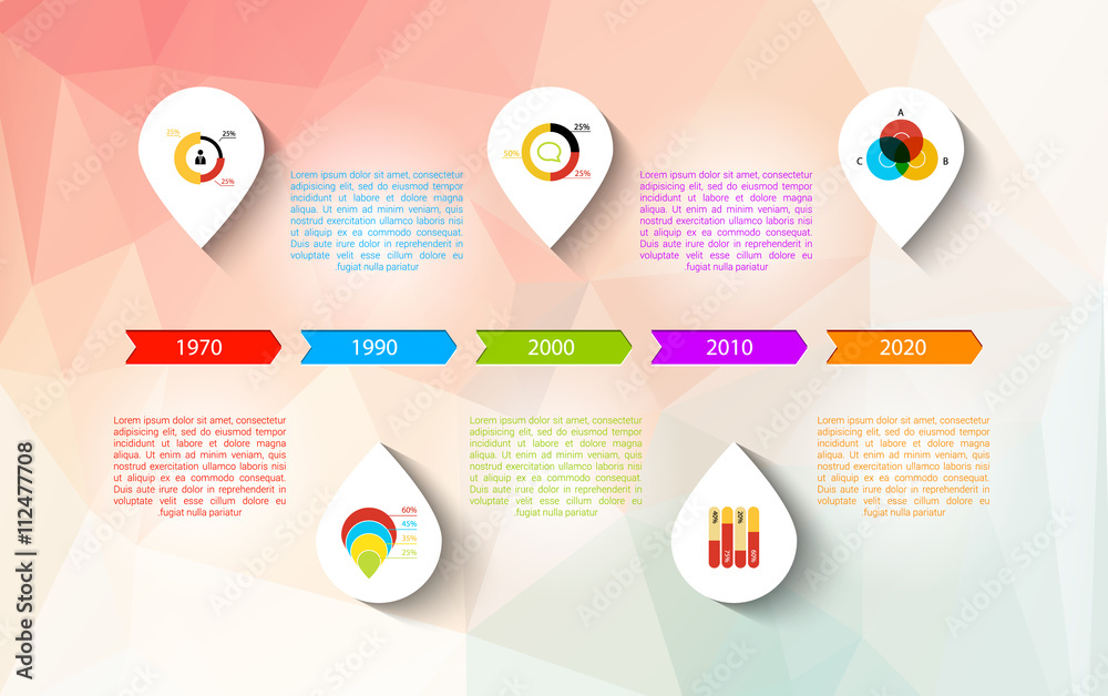 Infographic timeline design, concept - template with points. Idea to ...