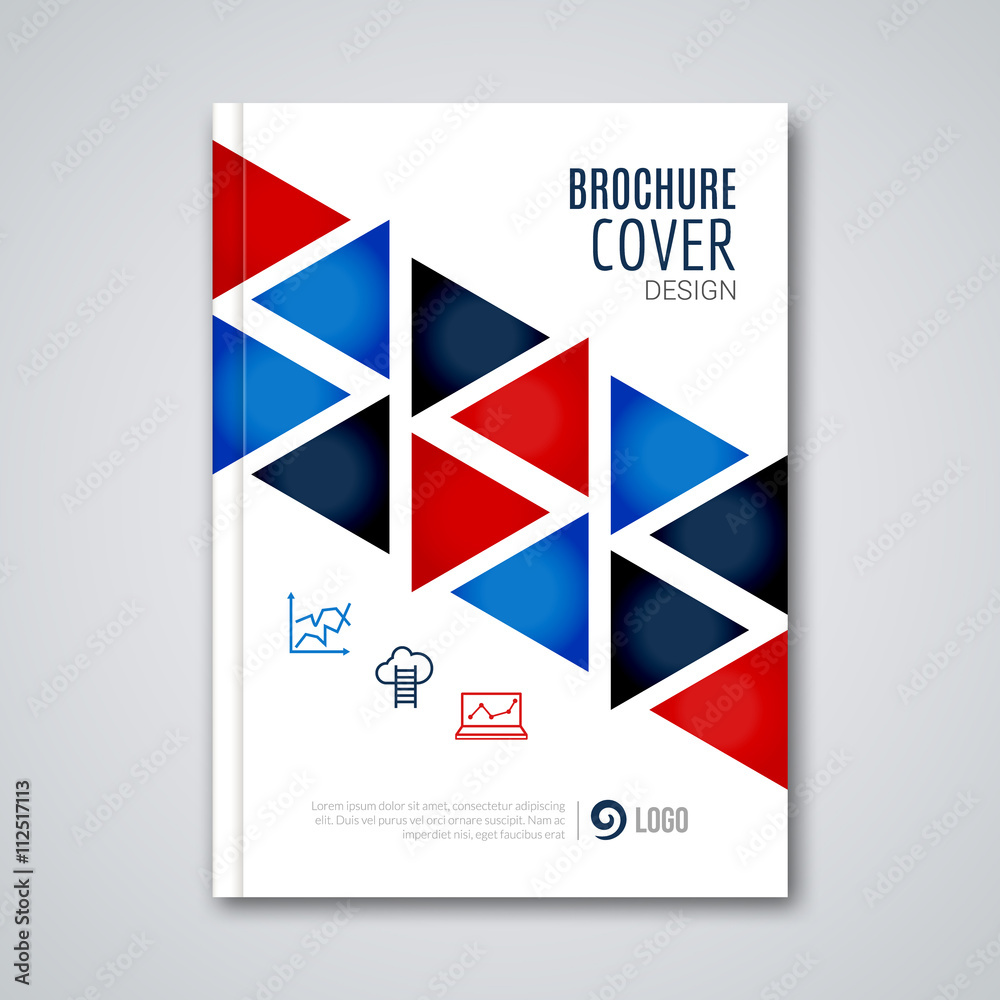 Cover flyer report colorful triangle geometric prospectus design background, cover flyer ...