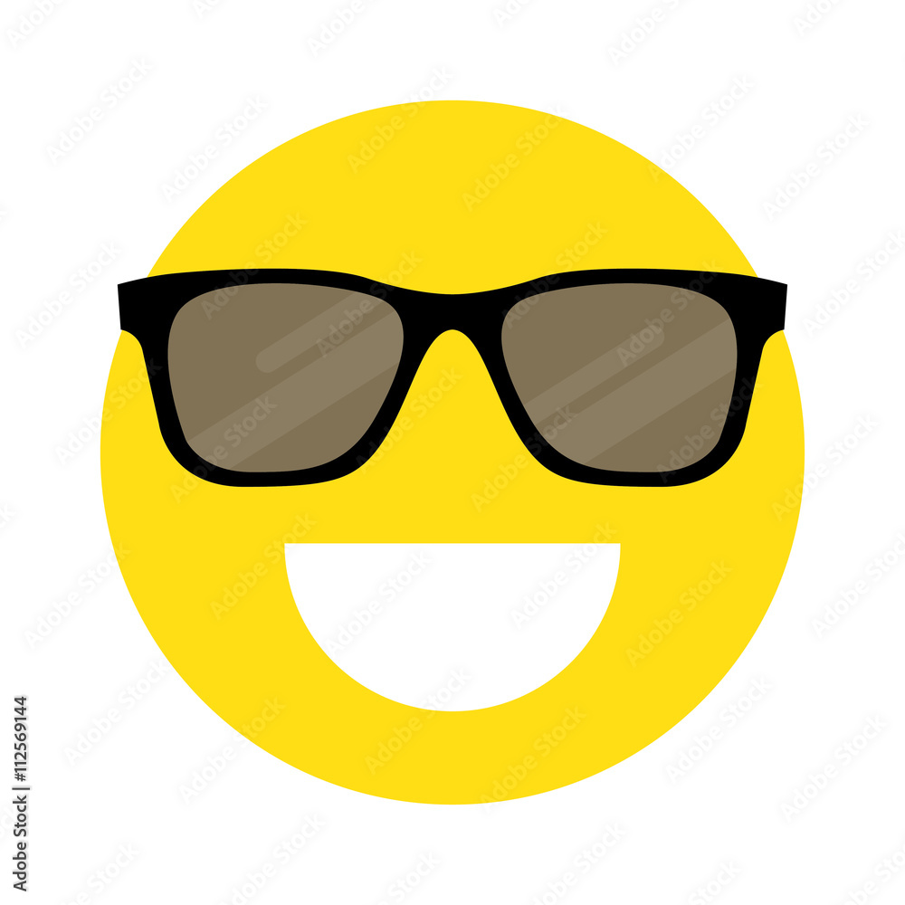 smiley face with sunglasses Stock Vector | Adobe Stock