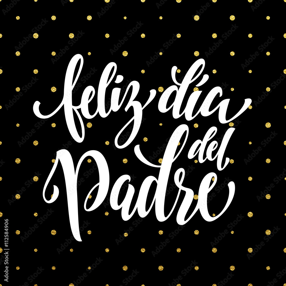 Feliz Dia del Padre Father Day greeting card in Spanish Stock Vector ...