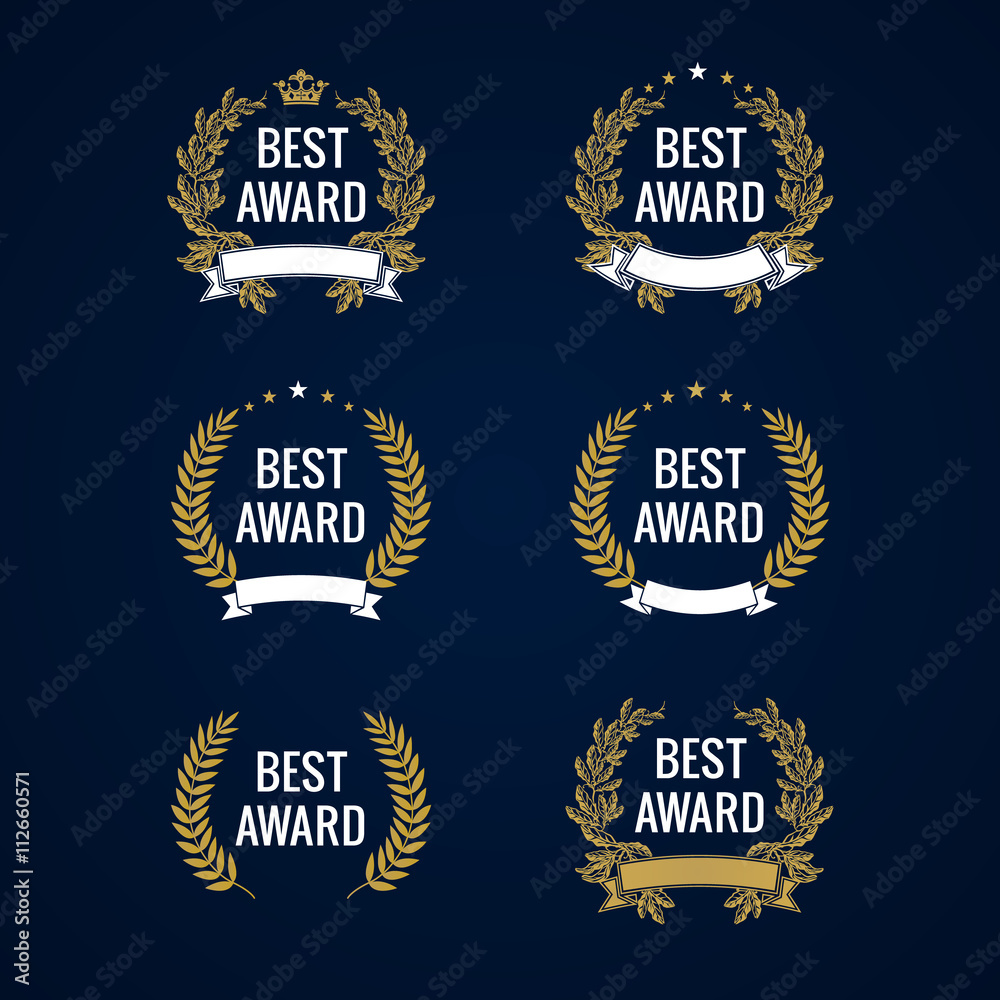 Best award gold laurel. Best award vector gold laurel wreath set ...