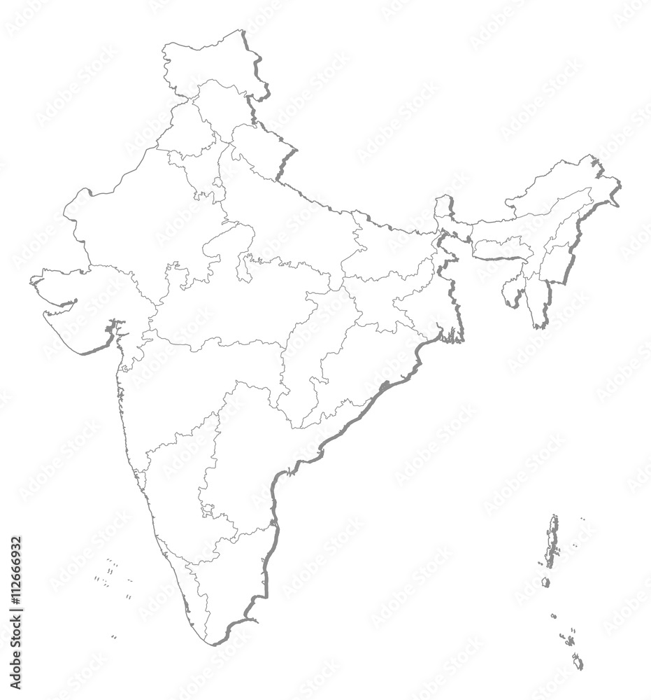 Map - India Stock Vector | Adobe Stock