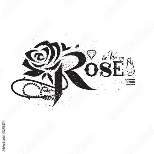 Rose lettering Stock Vector | Adobe Stock