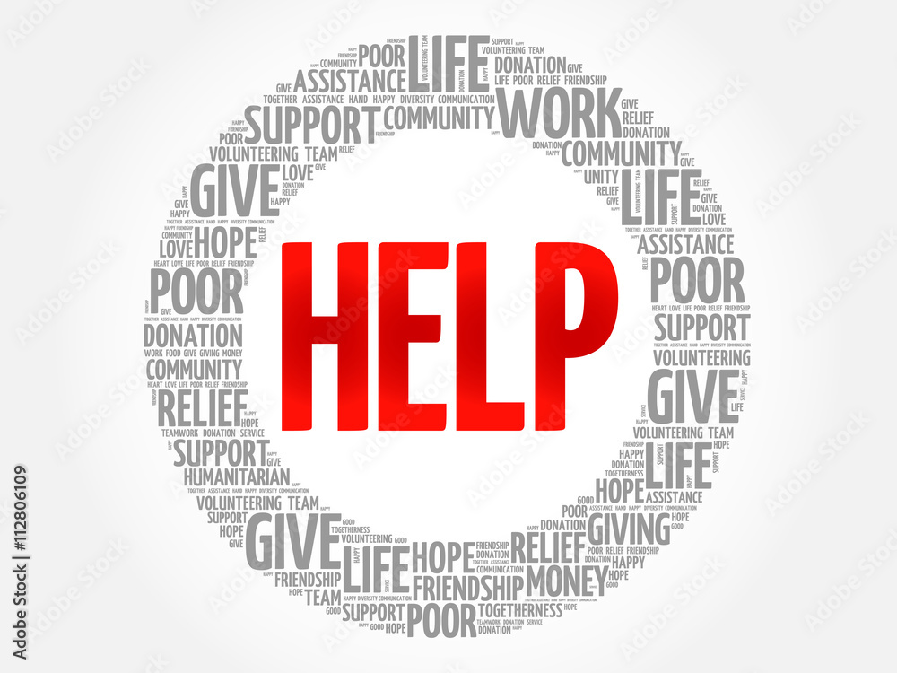 HELP word cloud collage, concept background Stock Vector | Adobe Stock