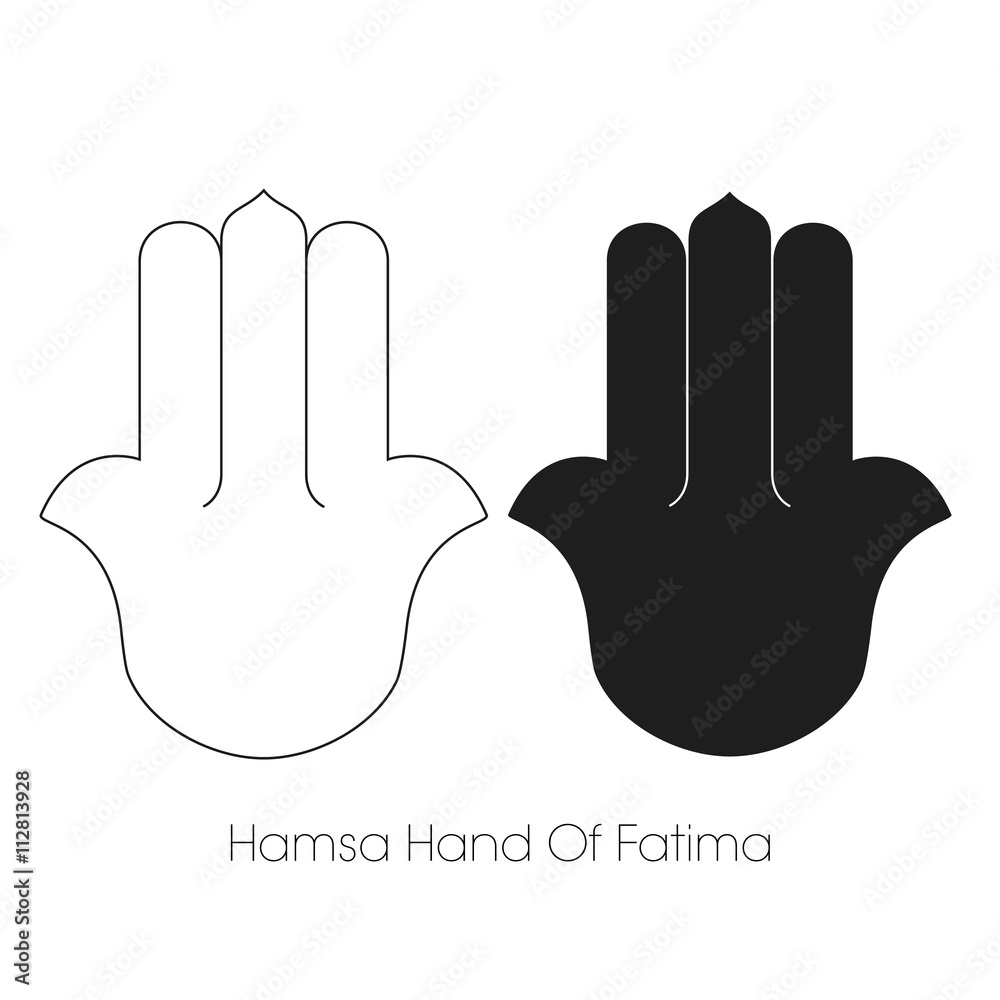 Hamsa Hand of Fatima, Khamsa, Arabic, protection amulet, vector, symbol ...