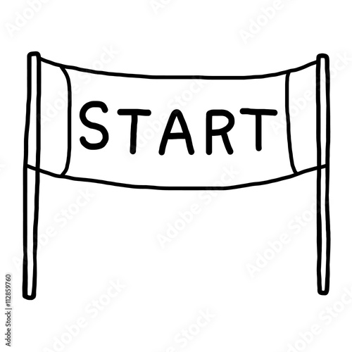 start symbol / cartoon vector and illustration, black and white, hand ...